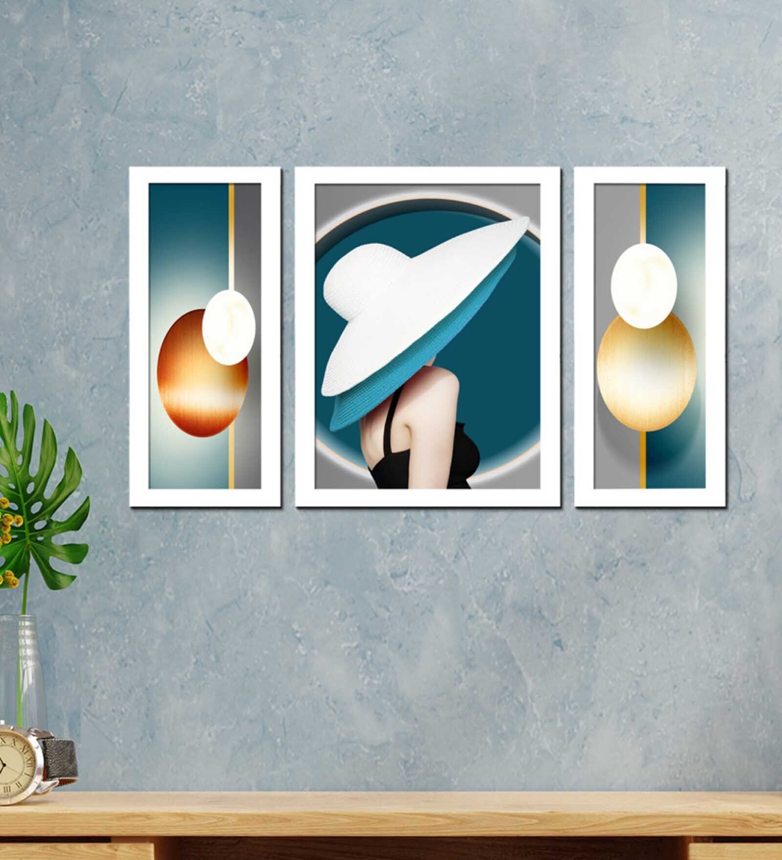 Buy Modern Fashion Girl MDF Art Panels Set of 3 at 25% OFF by Wens ...