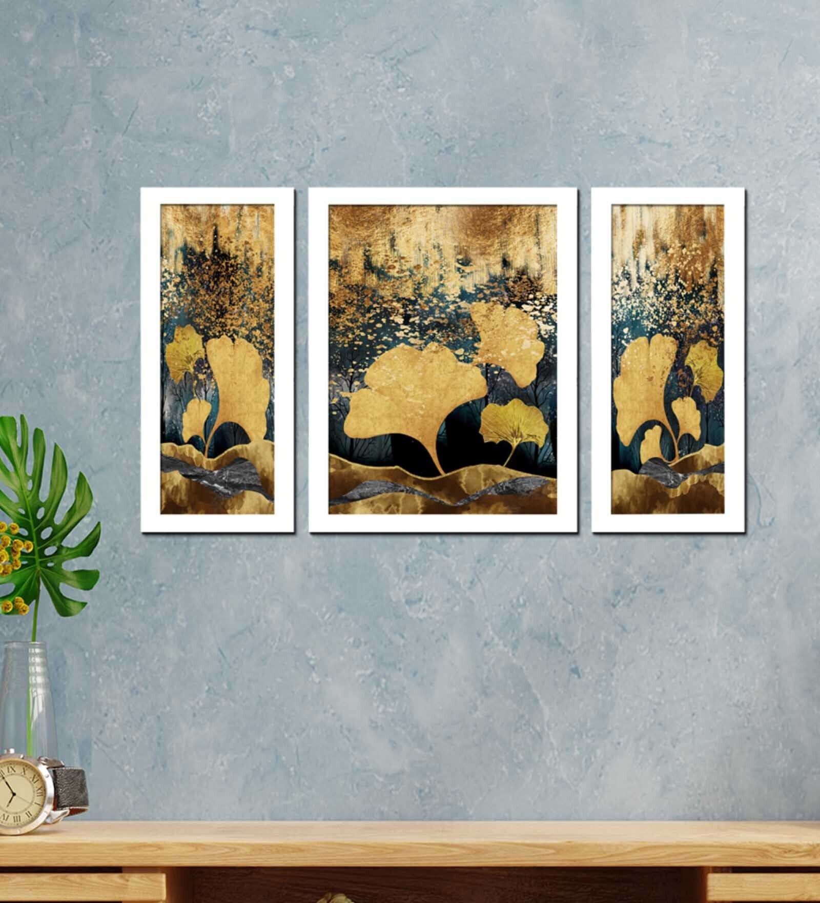Buy Modern Floral Art Panels MDF Art Print Set of 3 at 15% OFF by Wens ...