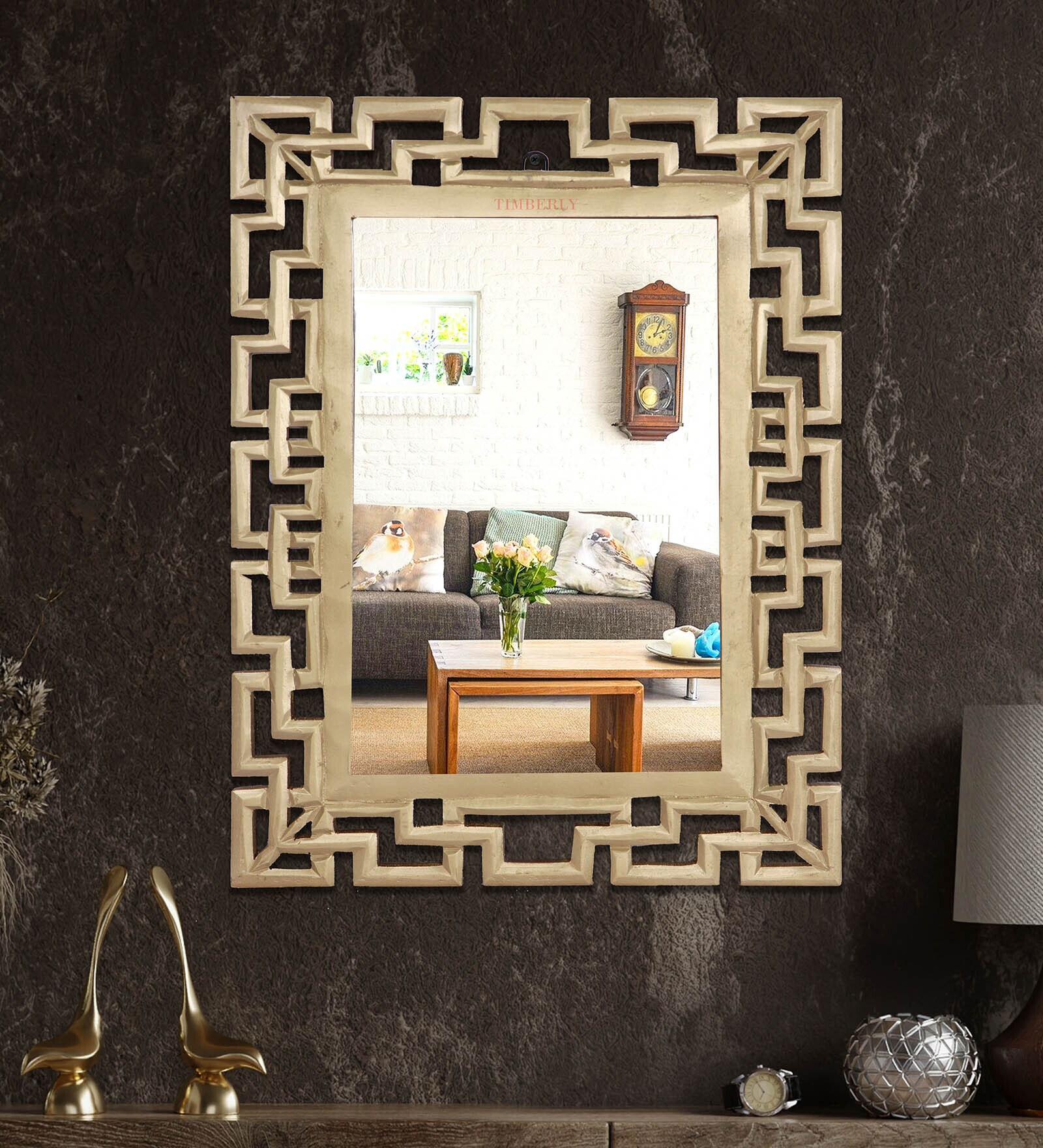 Buy Gold MDF Knack Wall Mirror at 73% OFF by Timberly | Pepperfry