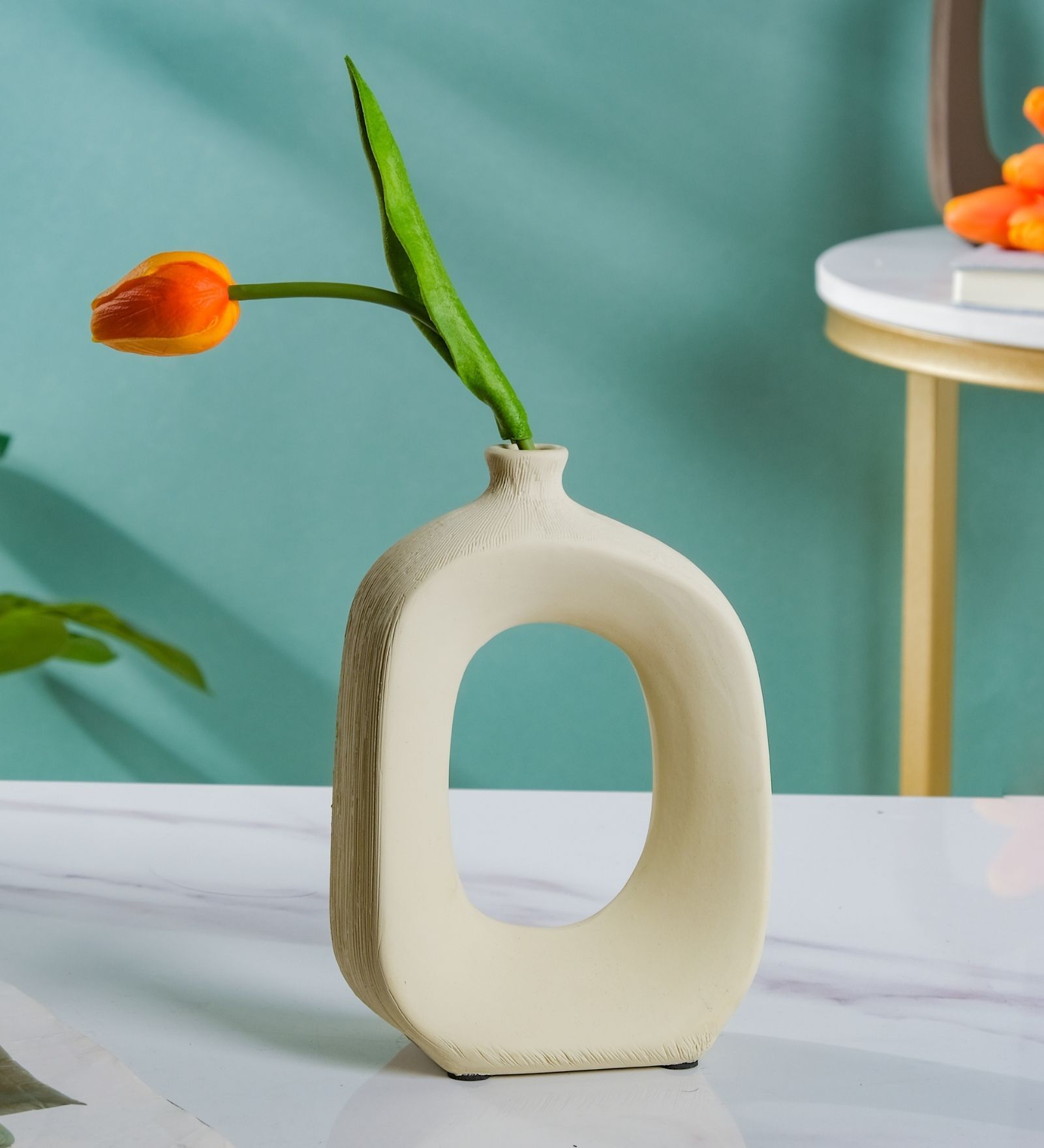 Buy Modern Minimalist Hollow Beige Ceramic Table Vase at 40% OFF by ...