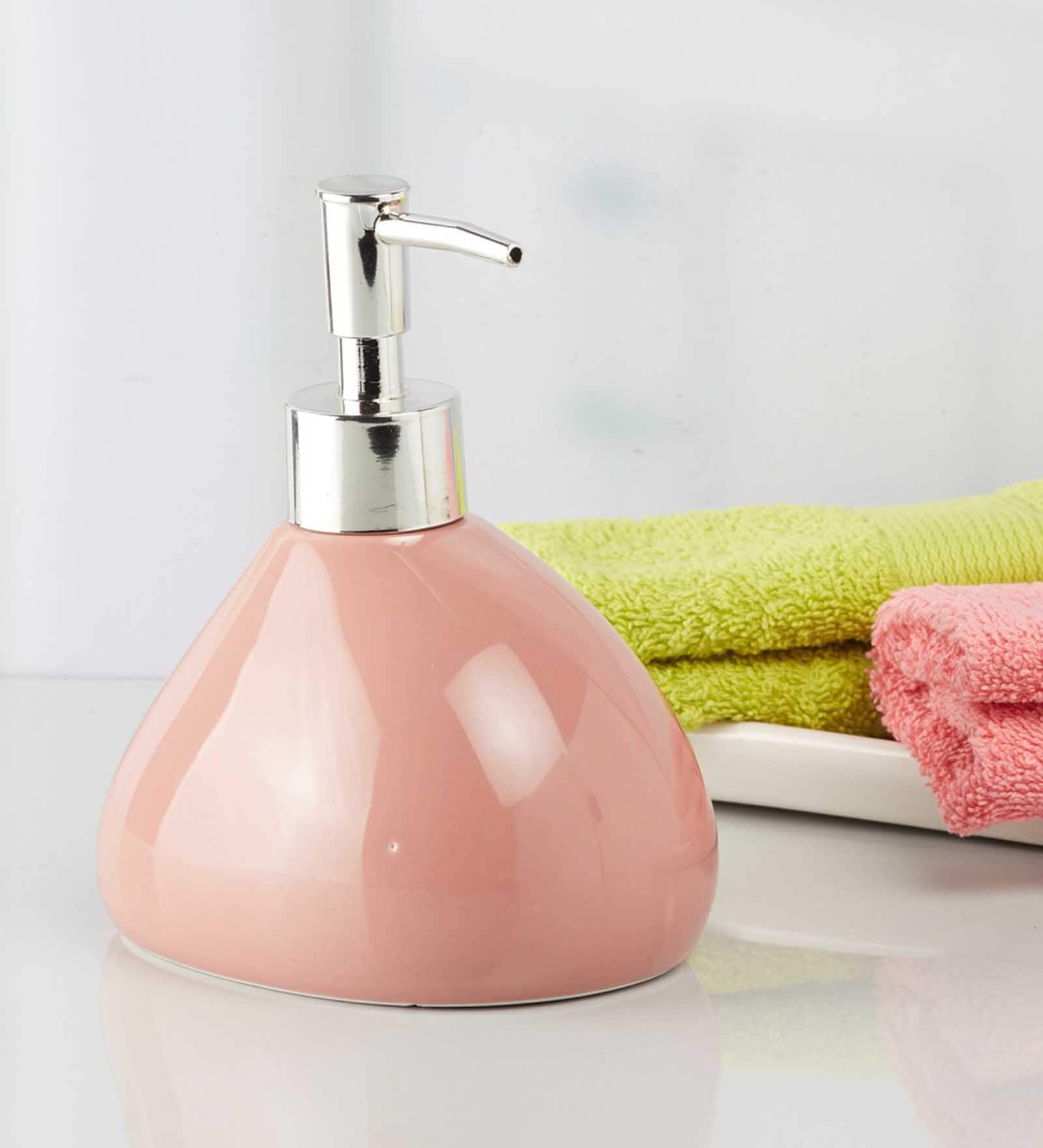 Buy Modern Pink Ceramic Soap Dispenser at 25% OFF by Kookee | Pepperfry