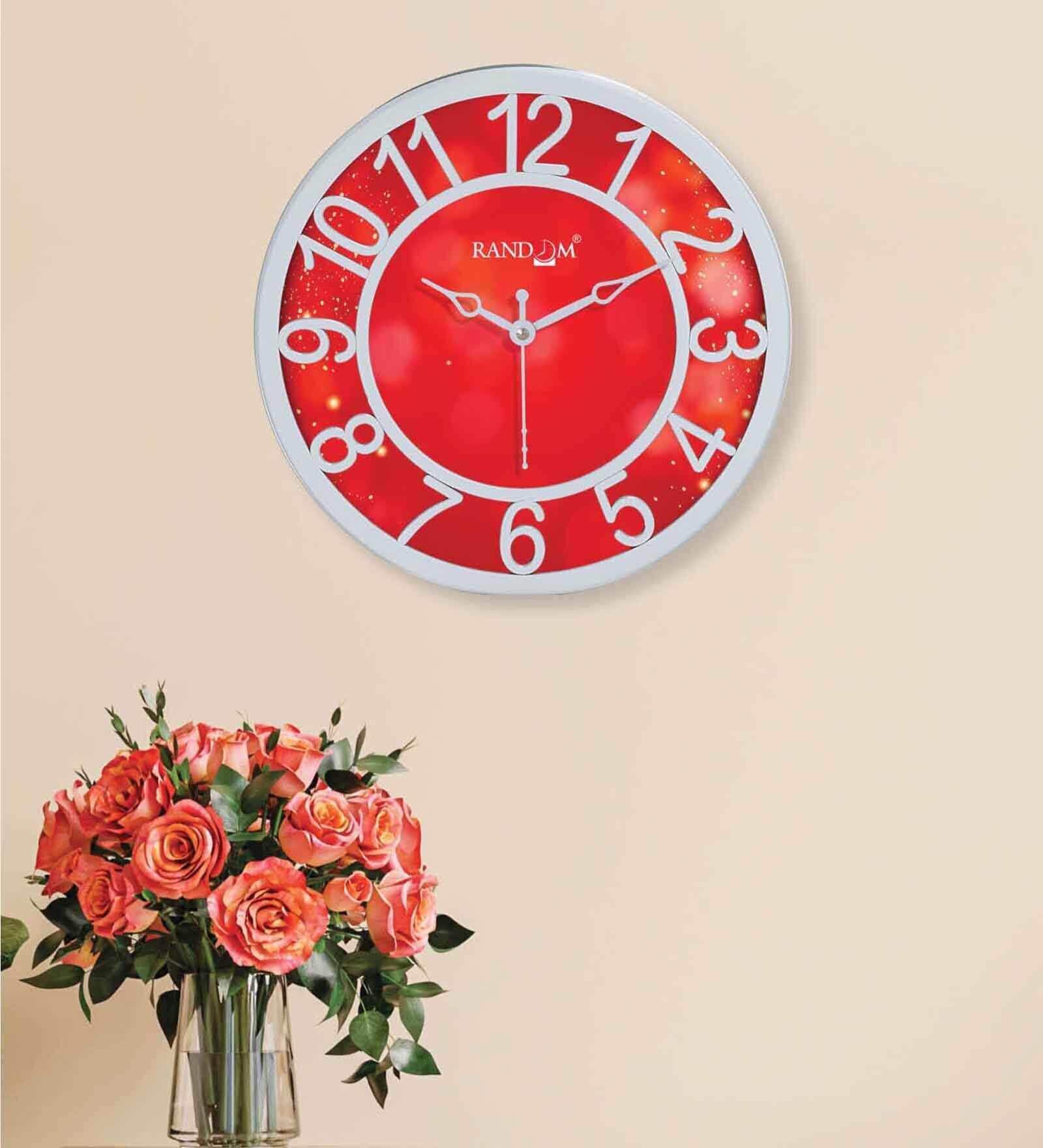 Buy Multicolour Modern Plastic Stylish Non Ticking Silent Analog Wall ...