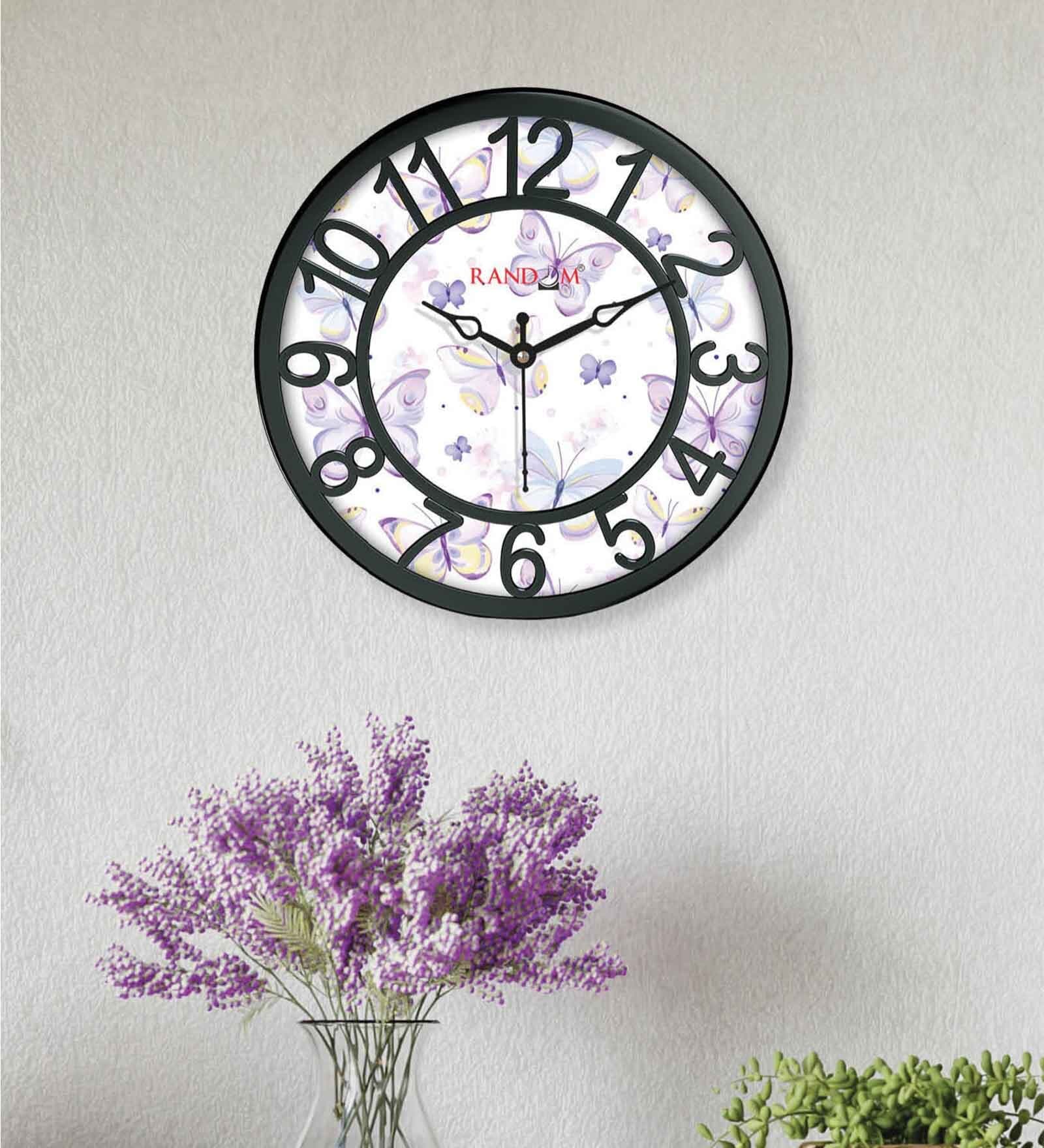 Buy Multicolour Modern Plastic Stylish Non Ticking Silent Analog Wall ...