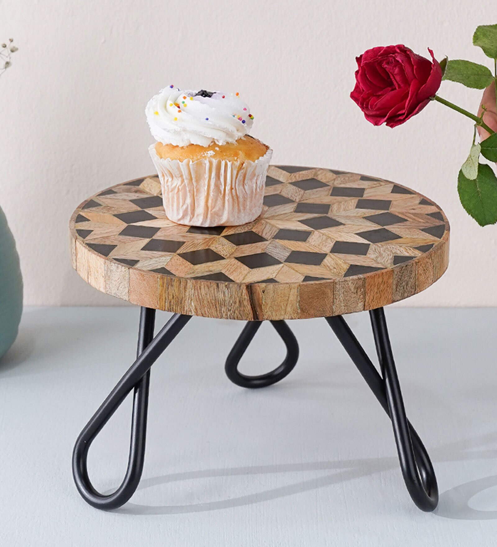 Buy Modern Scandinavian Brown & Black MDF & Metal Cake Stand at 36% OFF ...