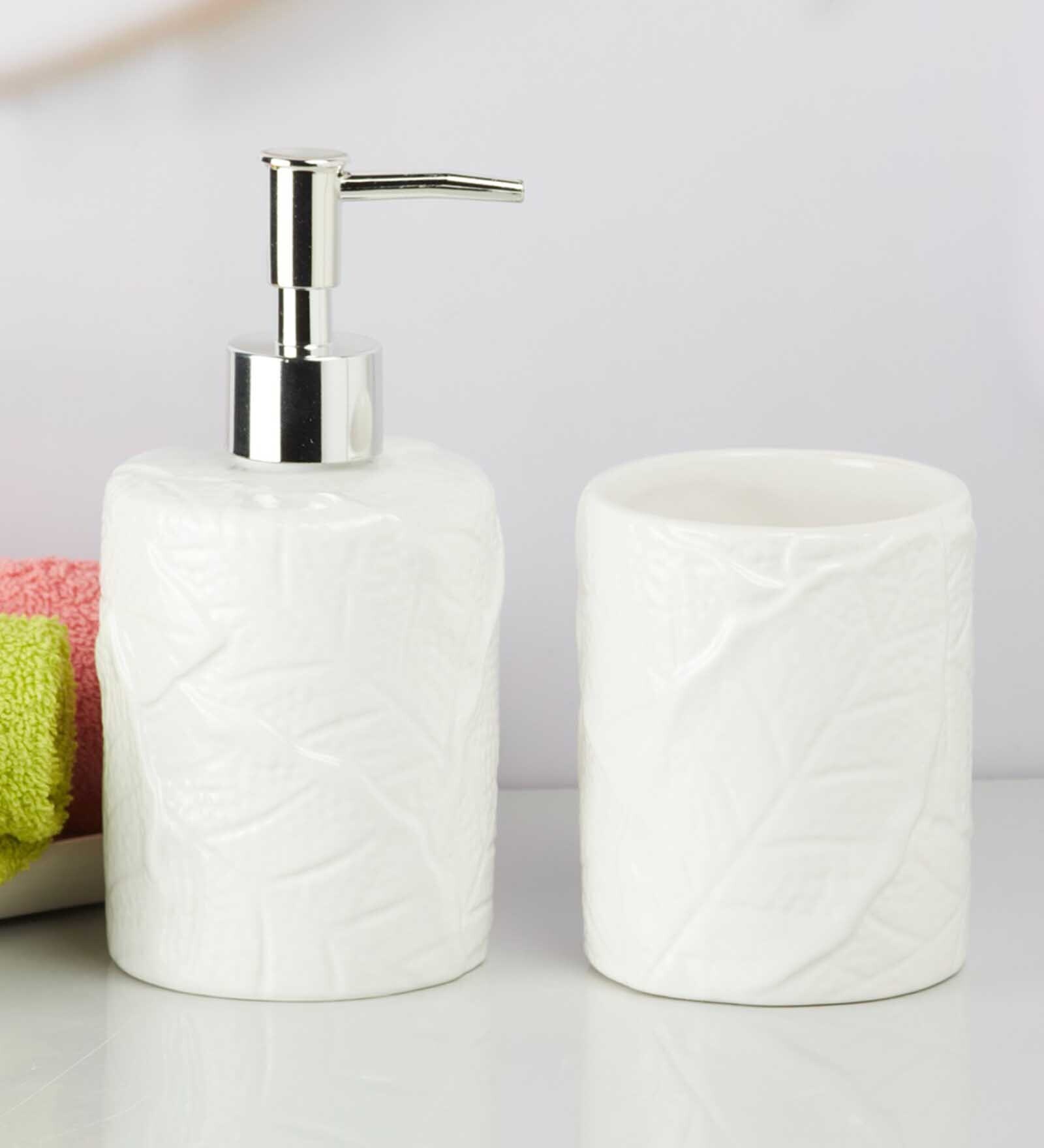 Buy Modern White Ceramic (Set of 2) Bath Set at 25% OFF by Kookee ...