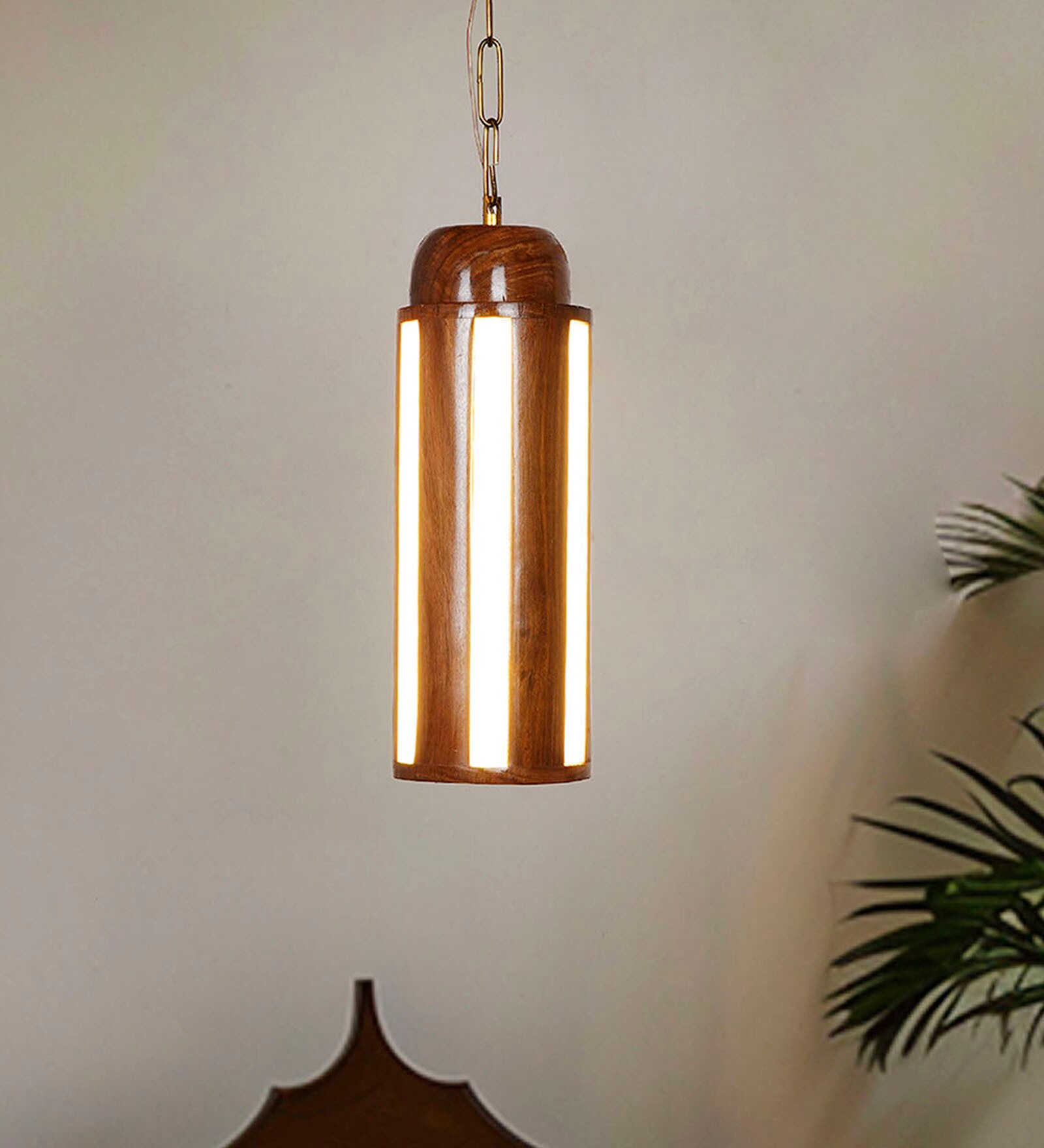 Buy Modern Wood Cylinder LED Pendant Light at 40% OFF by Fos Lighting ...