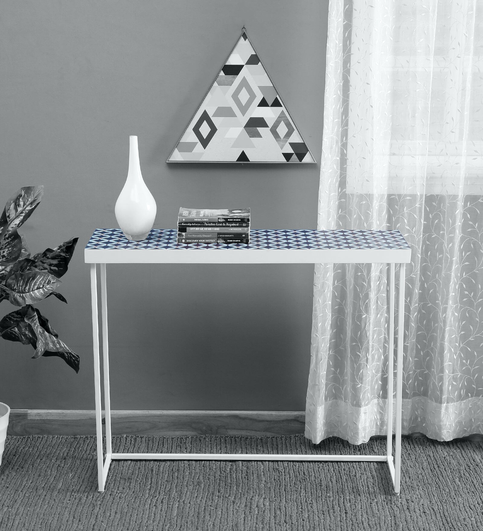 Buy Modoc Mdf Console Table In White & Blue Finish at 2% OFF by ...