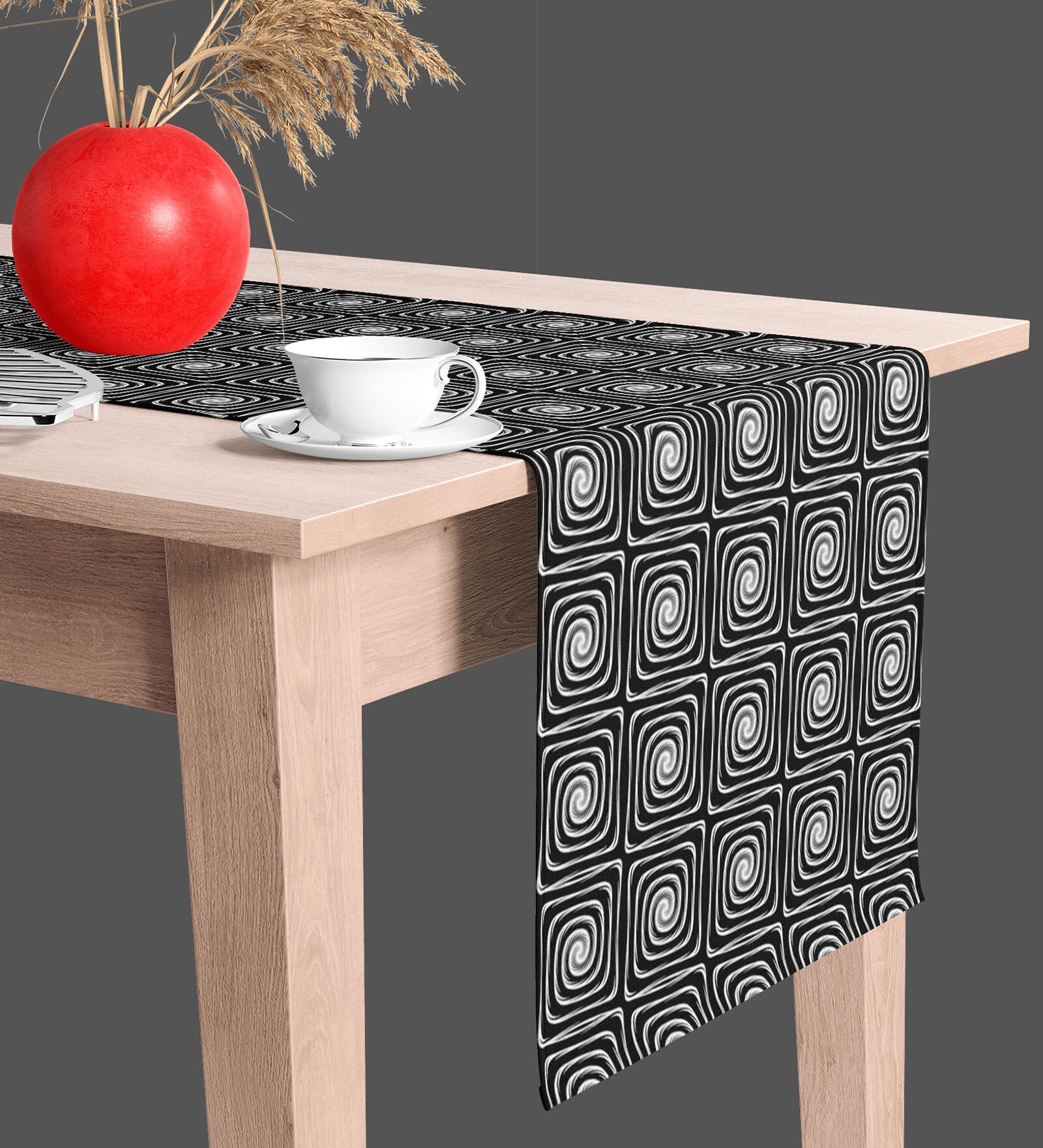 Buy Monochrome Labyrinth Multicolor (84 x 16) Velvet Table Runner at 60 ...