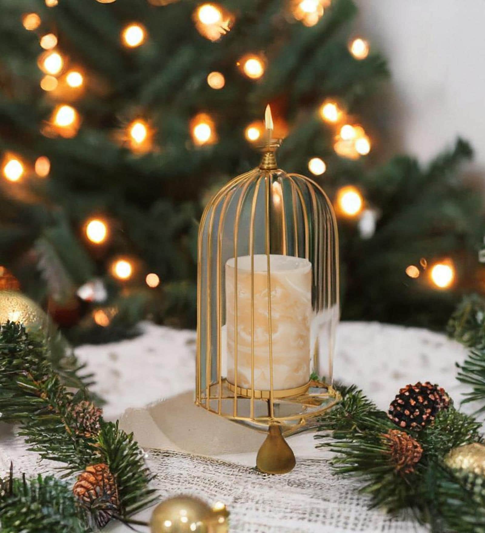 Buy Monolithic Maze Gold Metal & Glass Candle Holder by @home at 30% ...