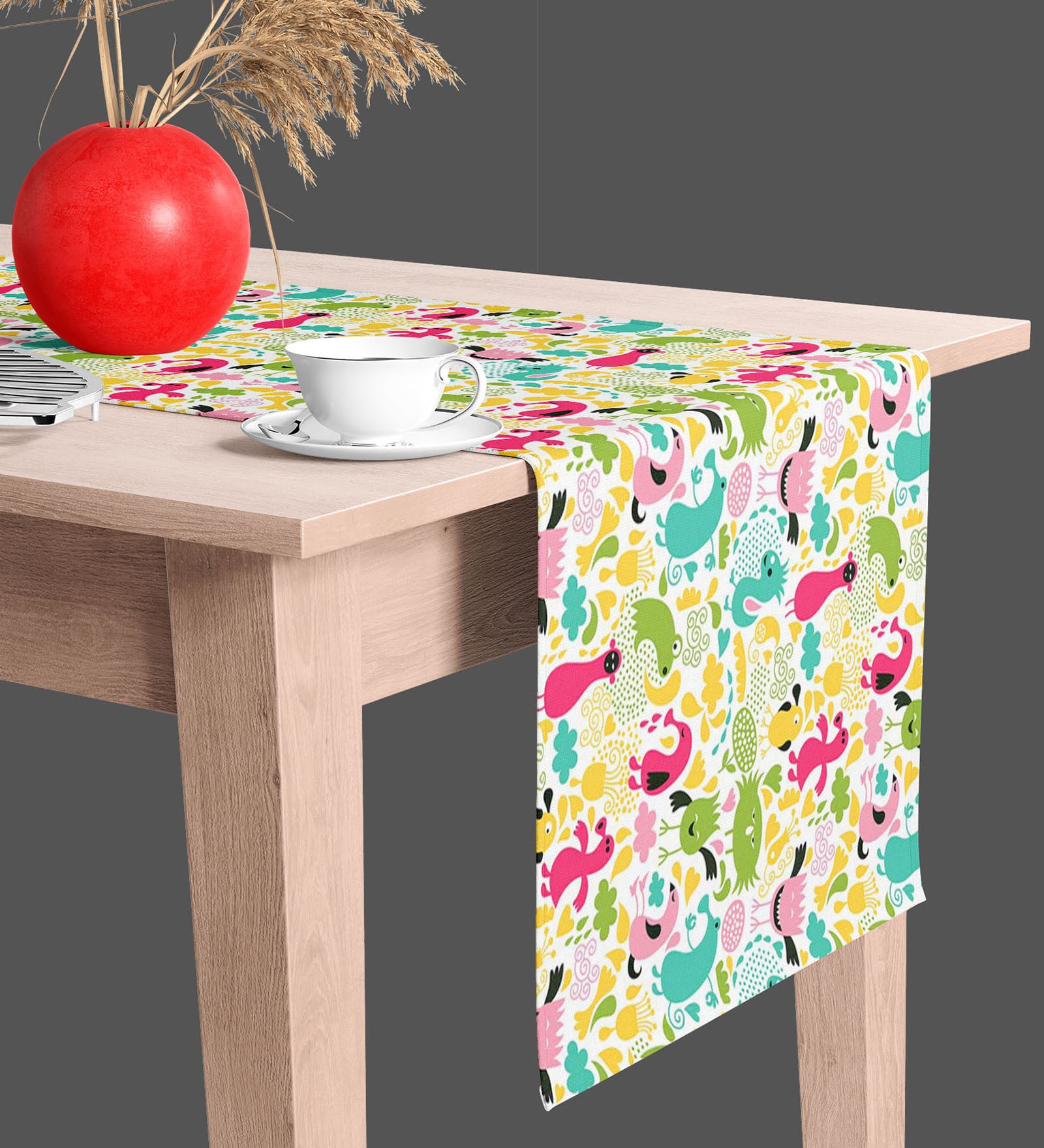 Buy Monsters Multicolor (72 x 12) Cotton Canvas Table Runner at 60% OFF ...