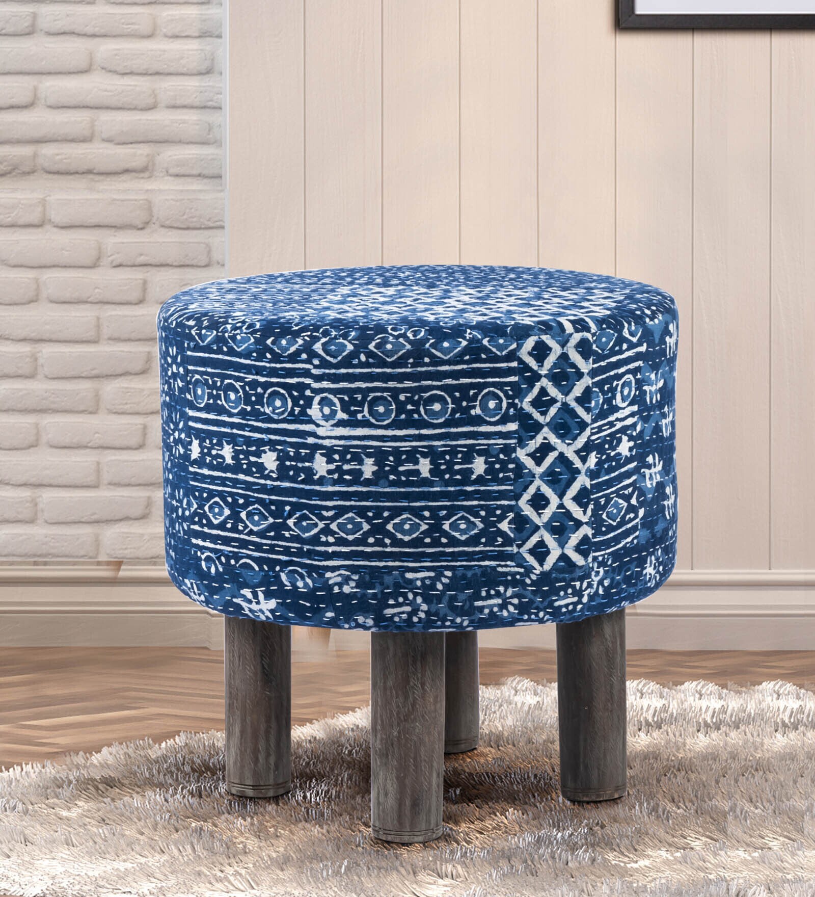 Buy Morgan Seating Stool in Indigo Colour at 28% OFF by Ikiriya | Pepperfry