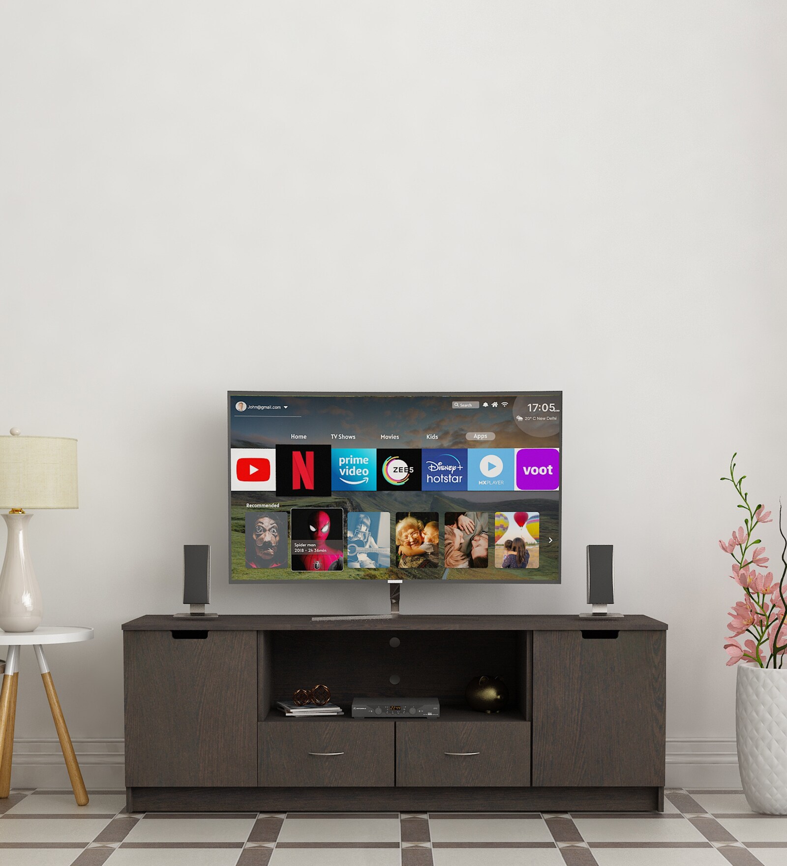 Buy Morgan TV Console in Dark Wenge Finish For TV Upto 43\ With Drawers ...