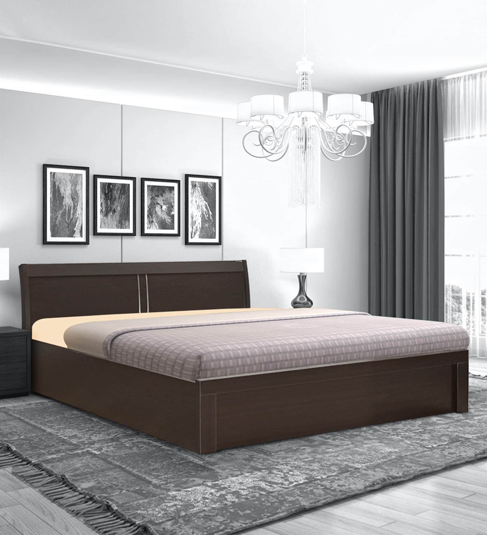 Buy Morocco King Size Bed with Storage in Wenge Finish at 59% OFF by ...