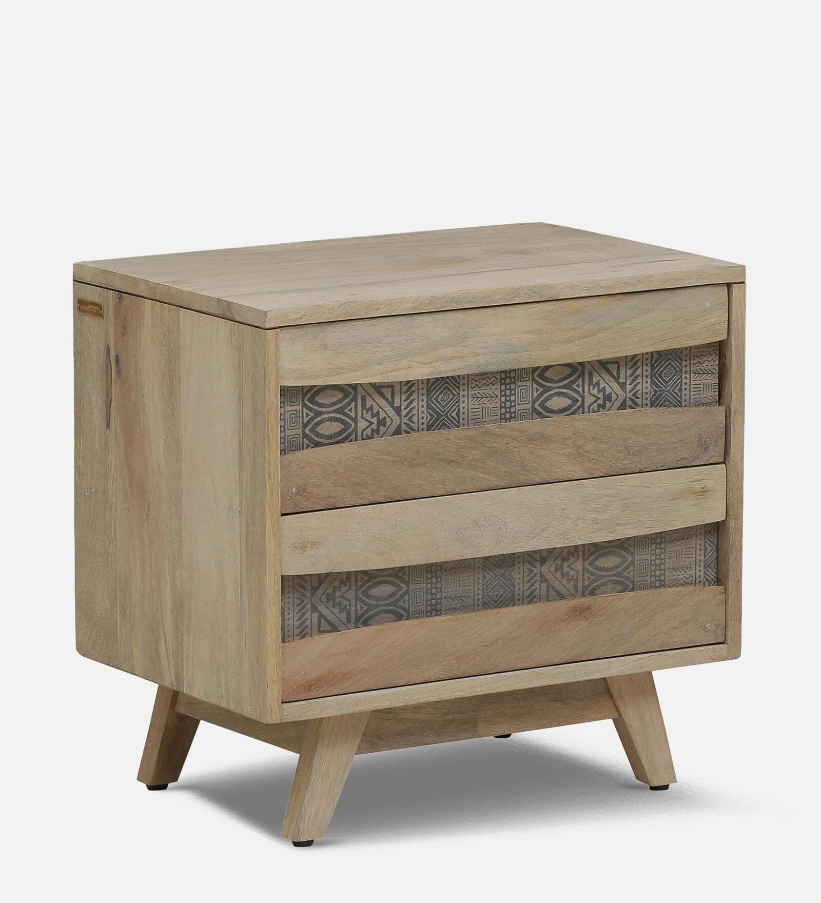 Buy Wien Solid Wood Bedside Table In Natural Finish With Drawers at 46% ...