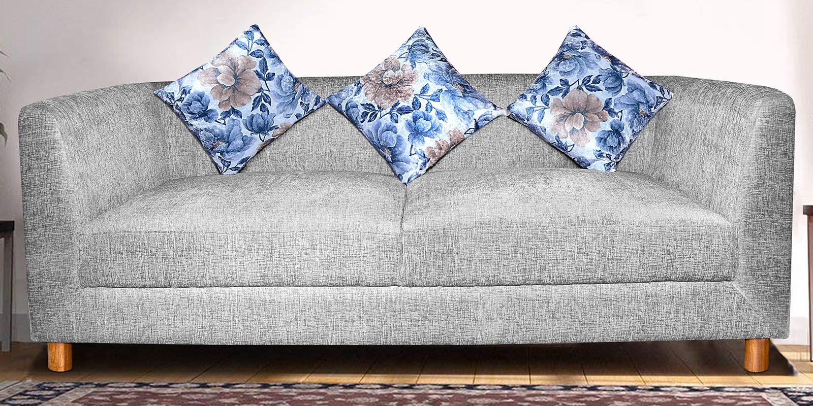 Buy Modern Three Seater Sofa in Texture Fabric in Grey Colour by Sara ...