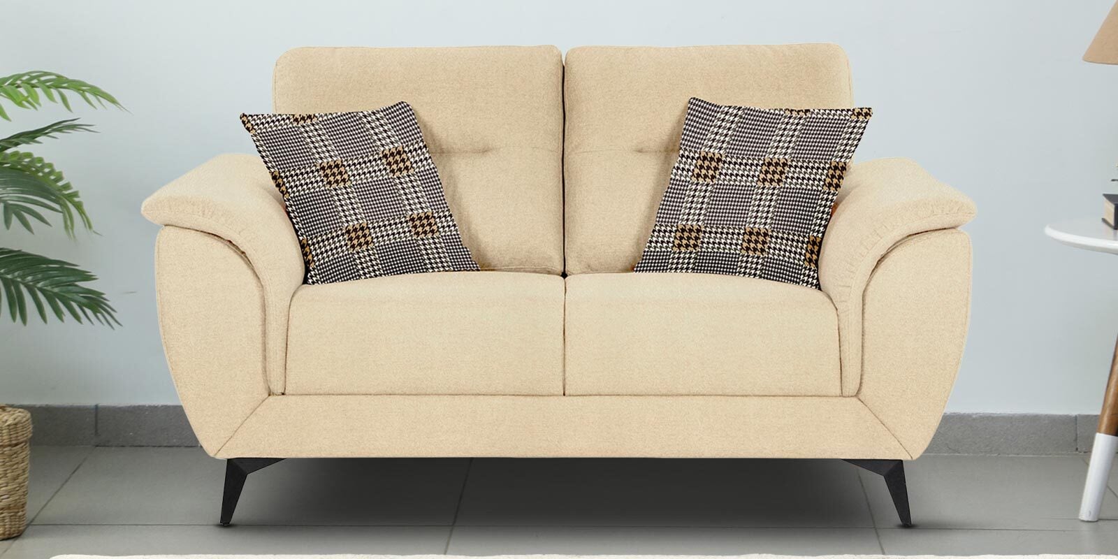Buy Monterey Fabric 2 Seater Sofa In Beige Colour at 30% OFF by Urban ...
