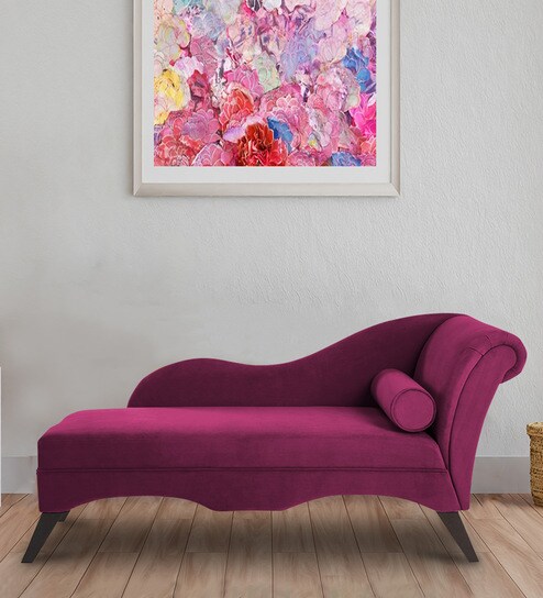 Buy Modern Fabric Chaise Lounger in Pink Colour Online - Chaise ...