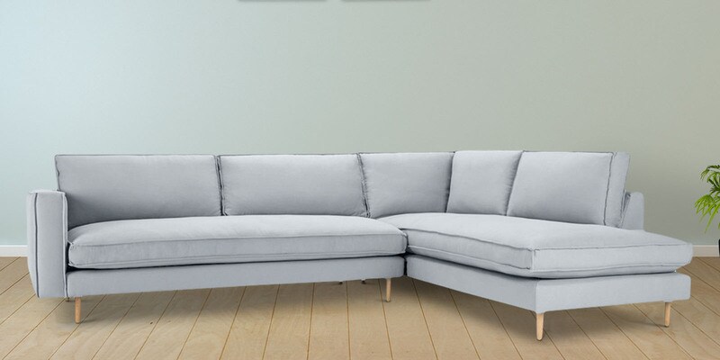 Buy Modular Fabric LHS Sectional Sofa in Light Grey Colour by Dreamzz ...