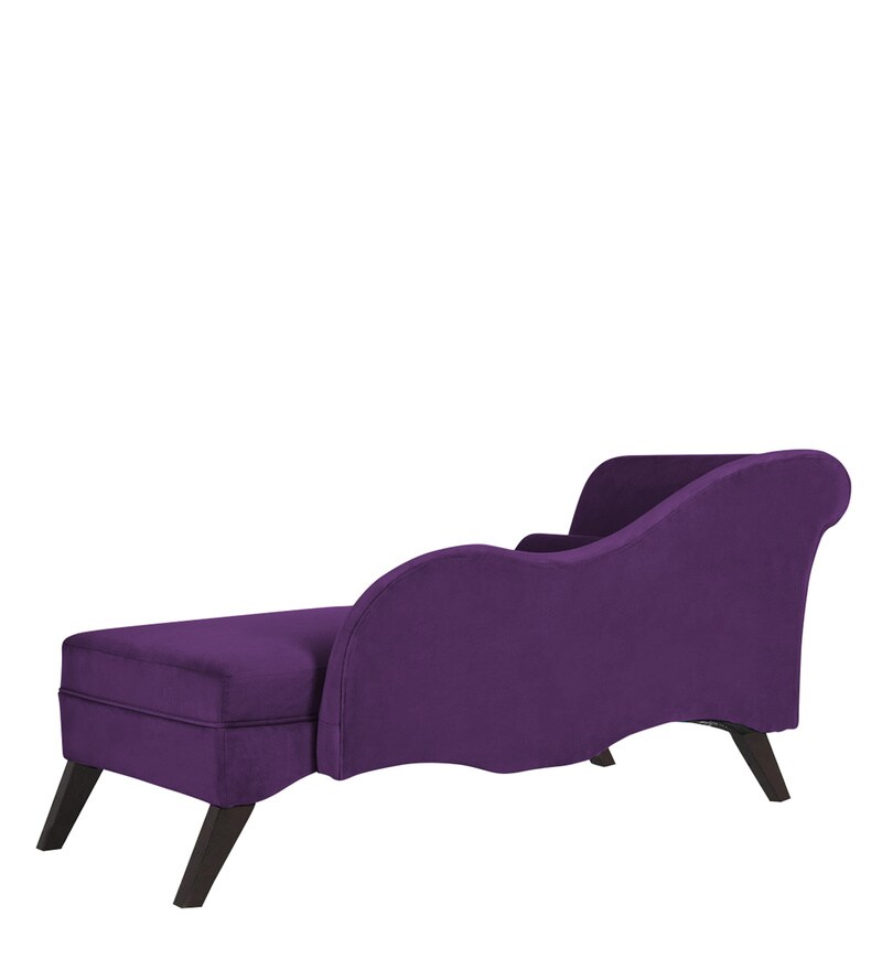 Buy Modern Velvet Chaise Lounger in Purple Colour by Dreamzz Furniture ...