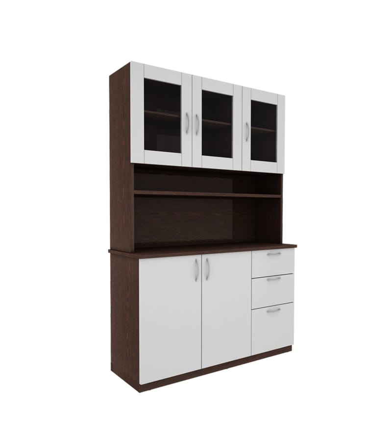 Buy Modish Crockery Unit in Wenge & Frosty White Finish Online ...