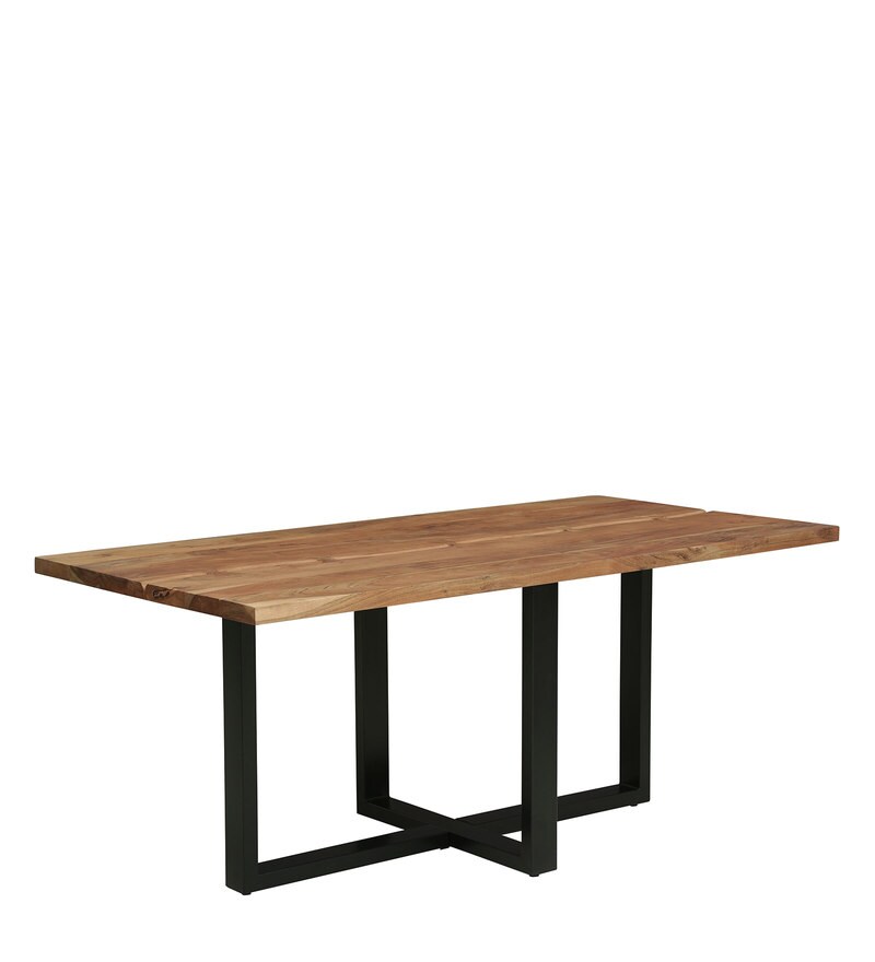 Buy Monarch Solid Wood 8 Seater Dining Table in Natural Acacia Finish ...
