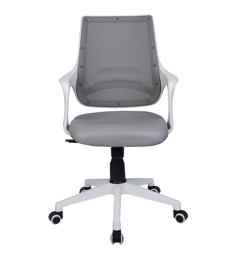 Buy Mono Breathable Mesh Ergonomic Chair in White & Grey Colour Online ...