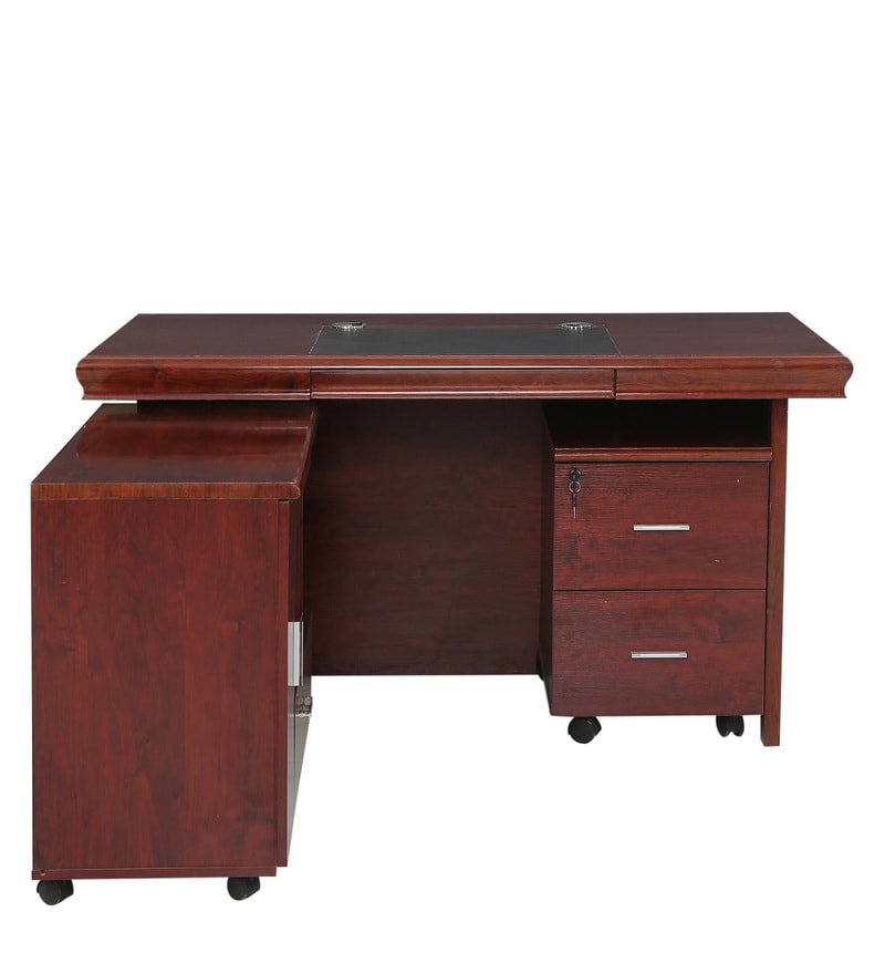 Buy Montana Executive Office Table with Side Runner & Drawer Cart in ...