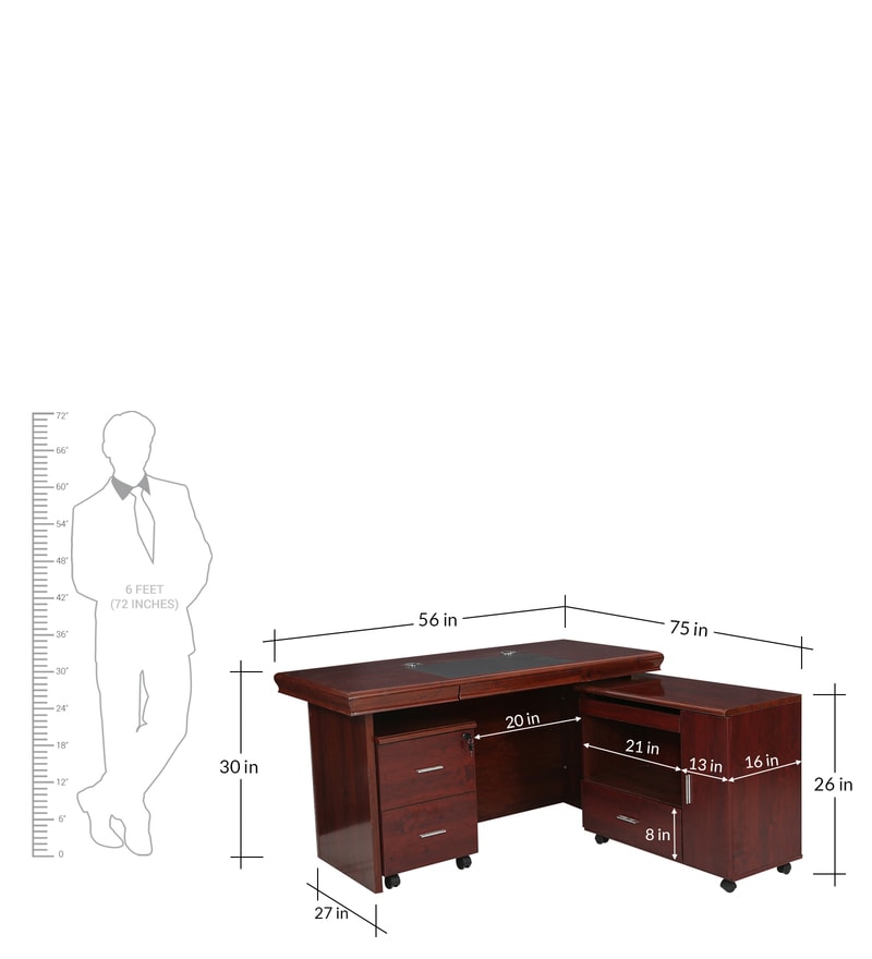 Buy Montana Executive Office Table with Side Runner & Drawer Cart in ...