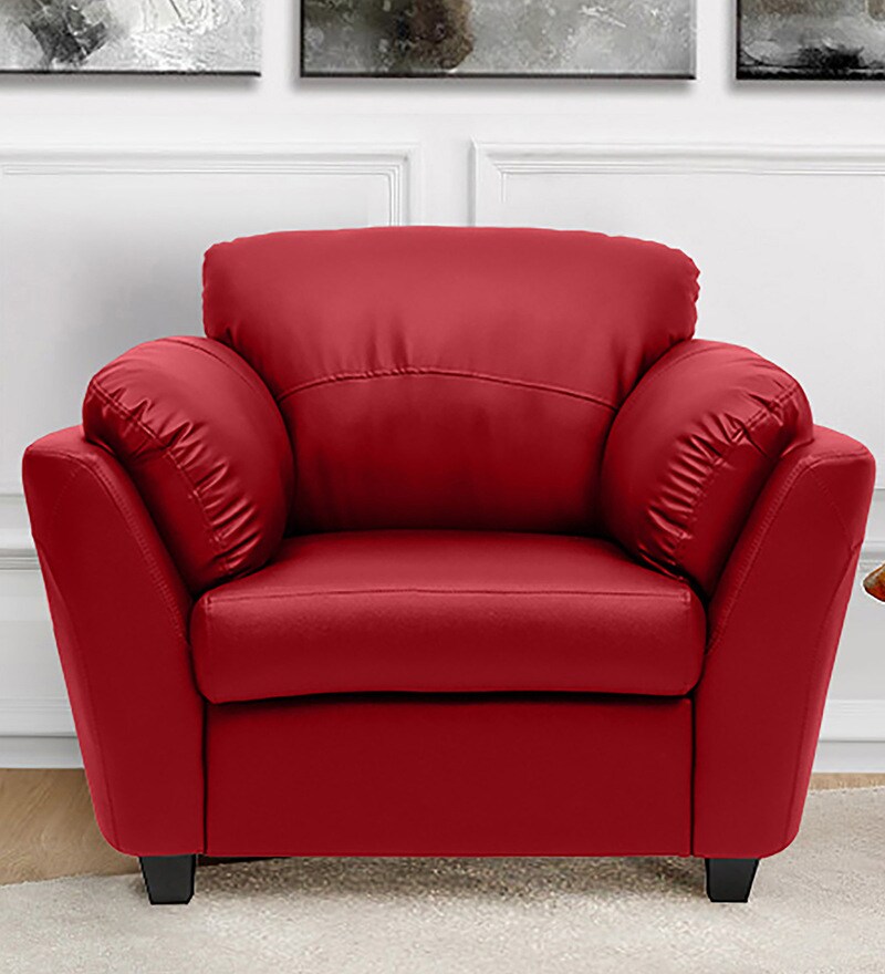 Buy Montero 1 Seater Sofa In Red Colour By Vittoria Online ...