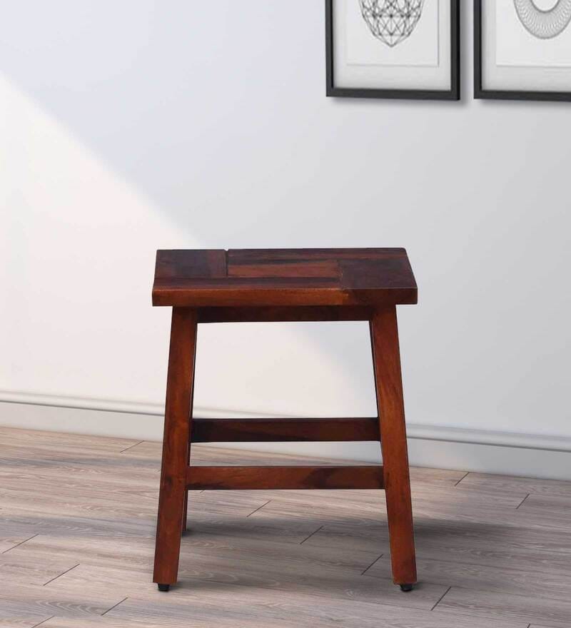 Buy Yaroslave Sheesham Wood Seating Stool In Honey Oak Finish Online ...