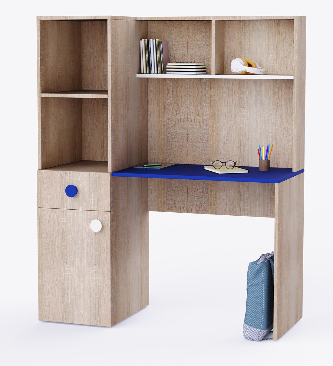 Buy Mr Scholar Kids Study Table in Oak Finish & Blue Colour by Ditto by ...