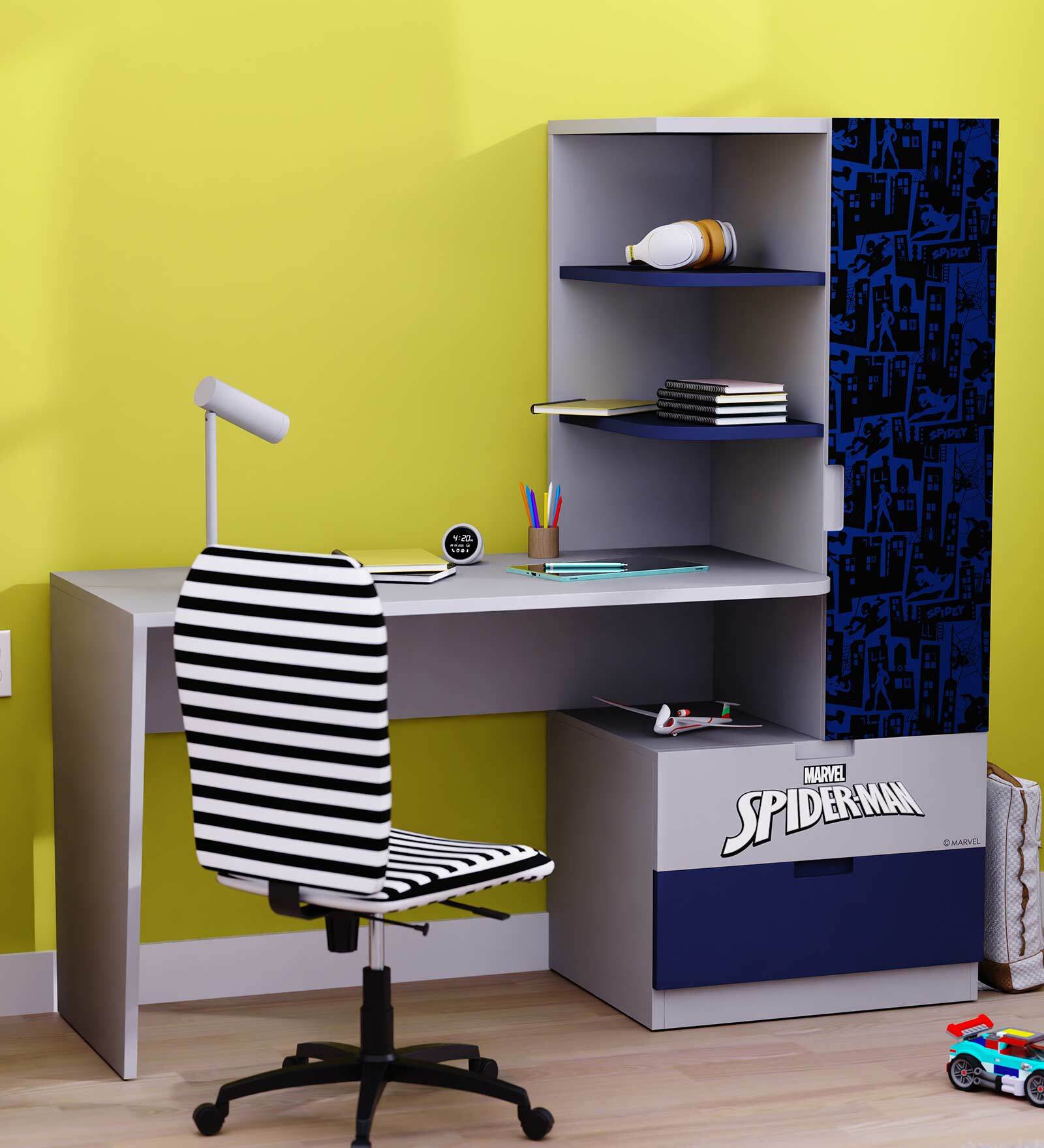 Buy Mr Practical Spiderman Kids Study Table in Grey Colour at 25% OFF ...
