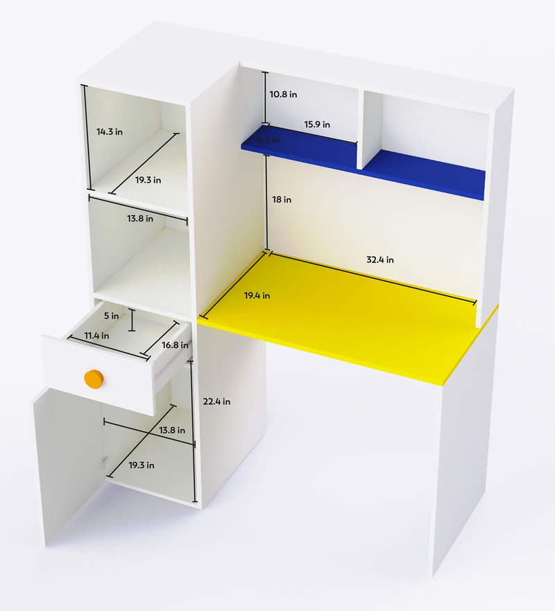 Buy Mr Scholar Kids Study Table in White Colour by Ditto by Boingg ...