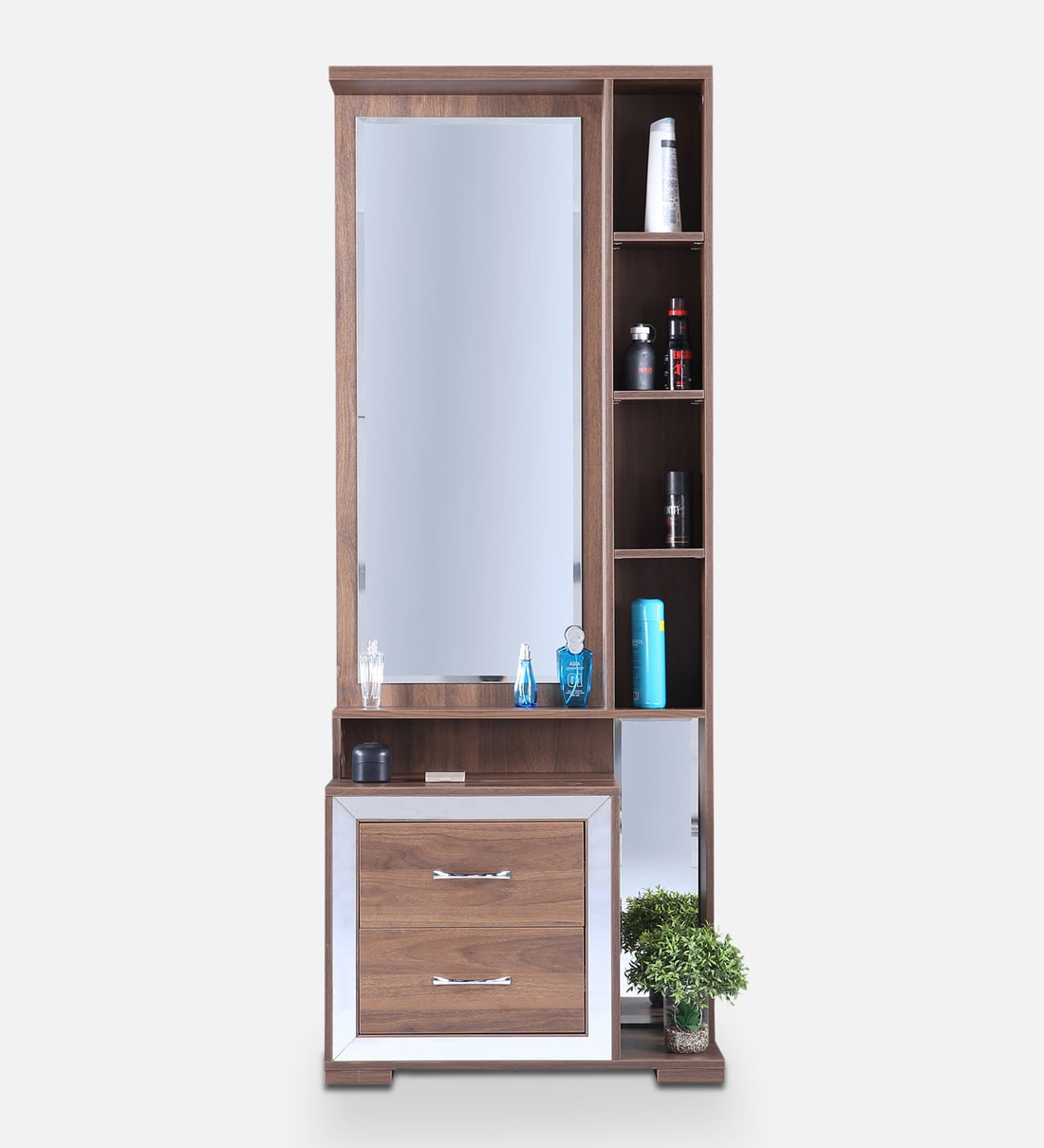 Buy Mulan Dressing Table with Mirror in Walnut Colour at 77% OFF by ...