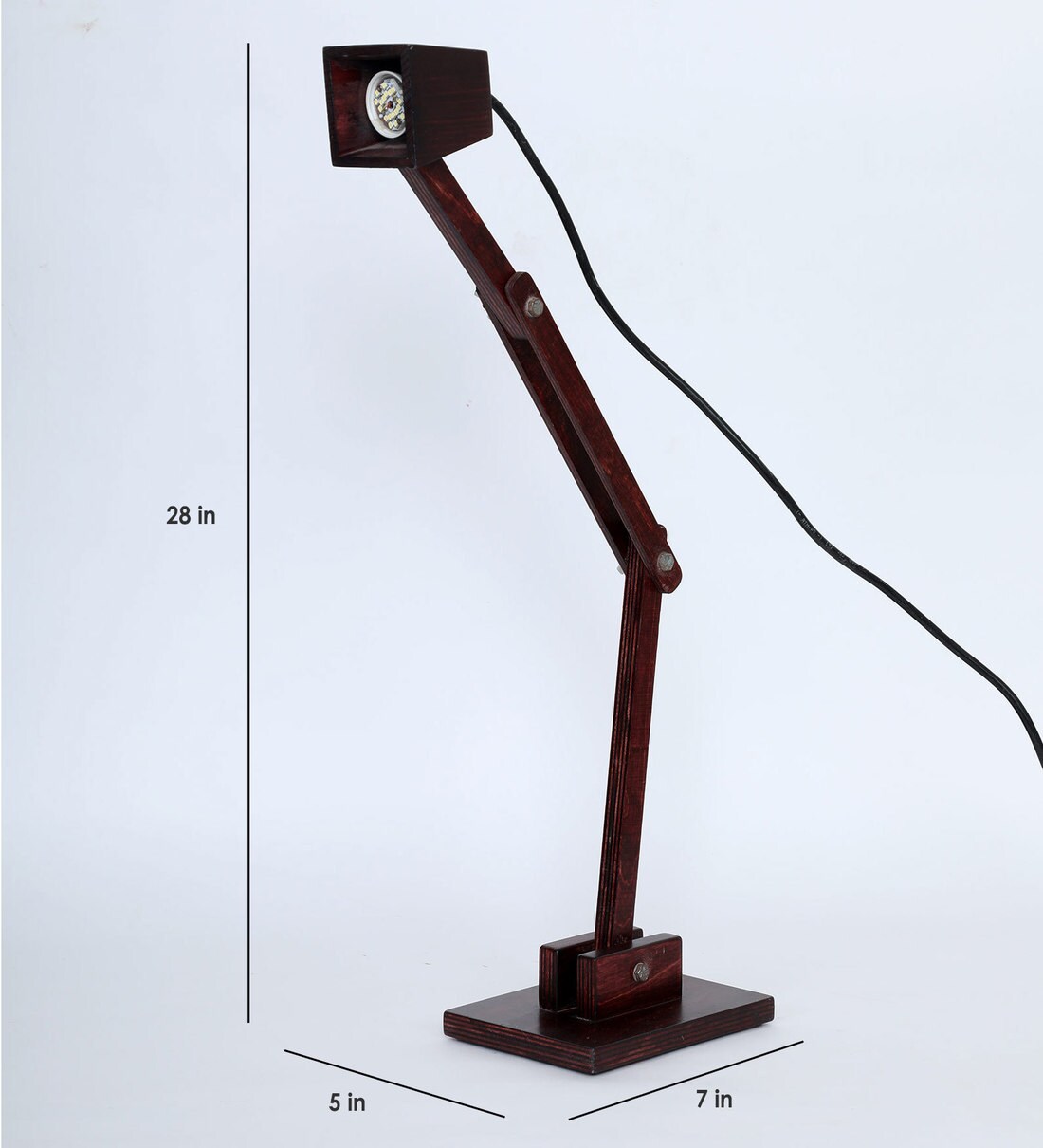 Buy Multi Angle Red Mahogany Shade Study Lamp With Birch Ply Base By ...