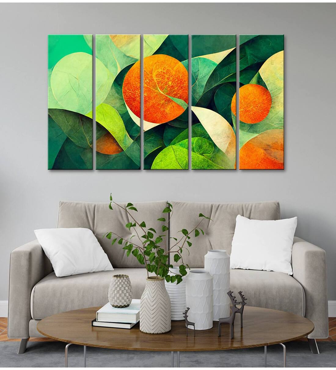 Buy Multi Color Abstract Art Multi Frame Modern Wall Painting D cor at ...
