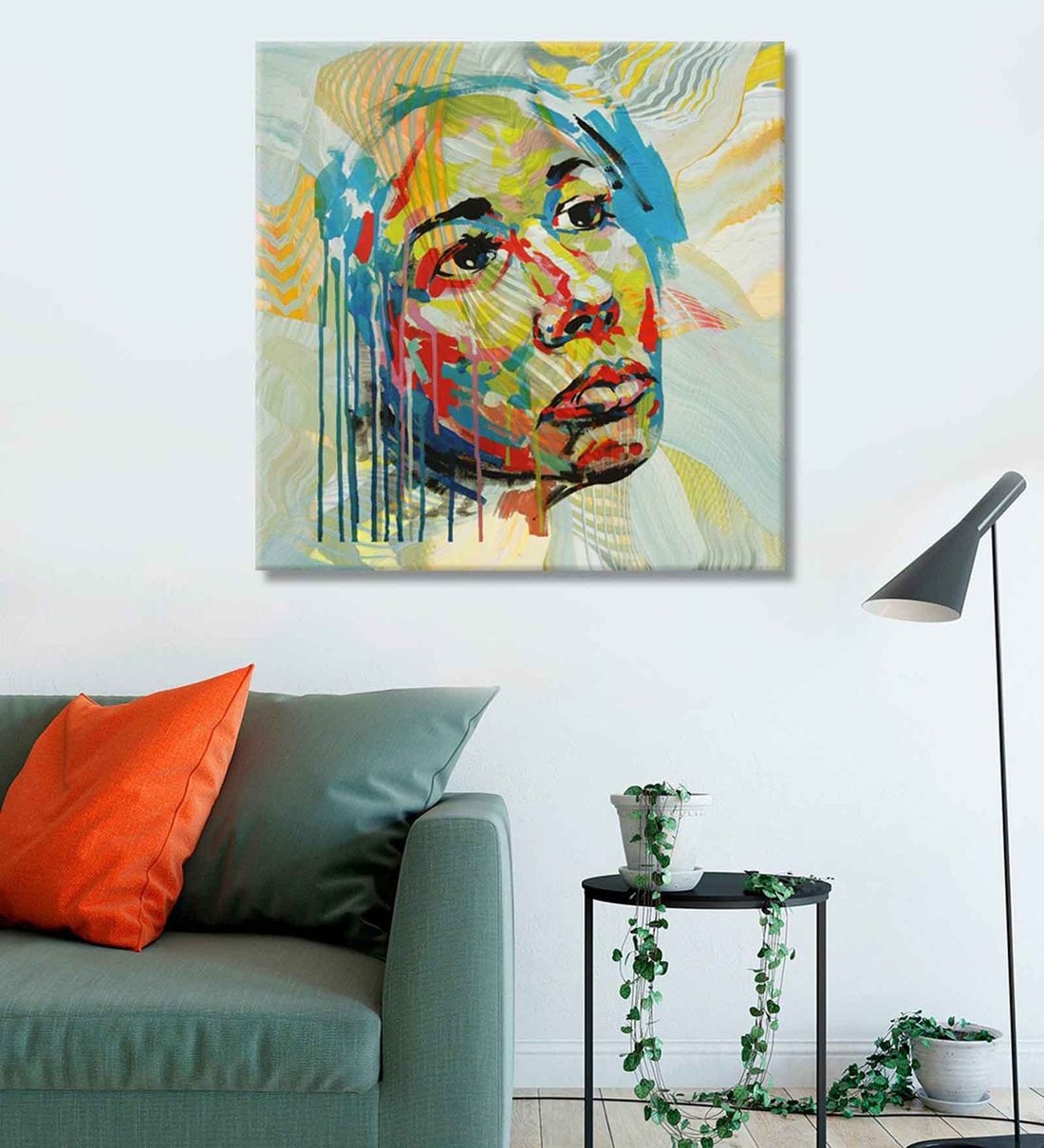 Buy Multi Color Lady Face Canvas Art Print at 54% OFF by 999Store ...