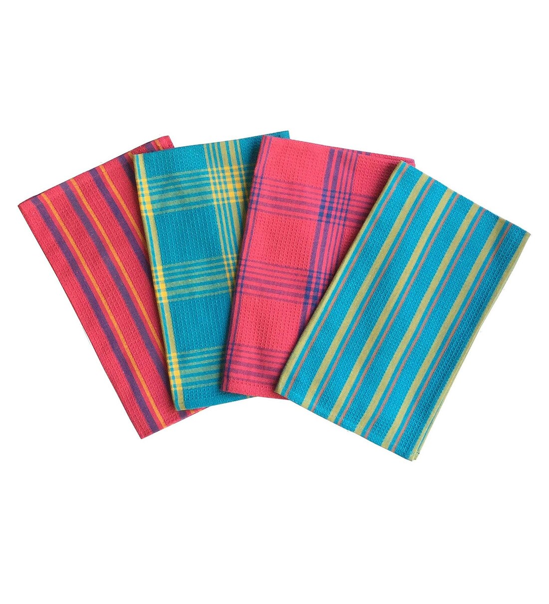 Buy Multicolor 100% Cotton Patterned 200 GSM Hand Towel Set (4Ps) at ...