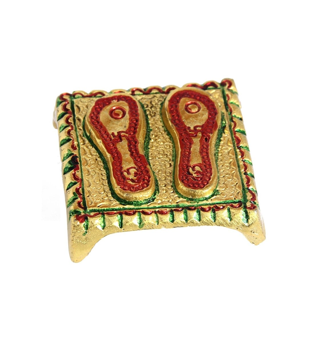Buy Multicolor Aluminium Charan Paduka On A Metal Base Idol By ...