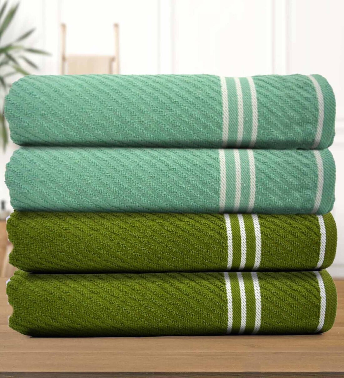 Buy Multicolor Cotton Solid 500 GSM Bath Towels (4Pcs) at 47% OFF by ...