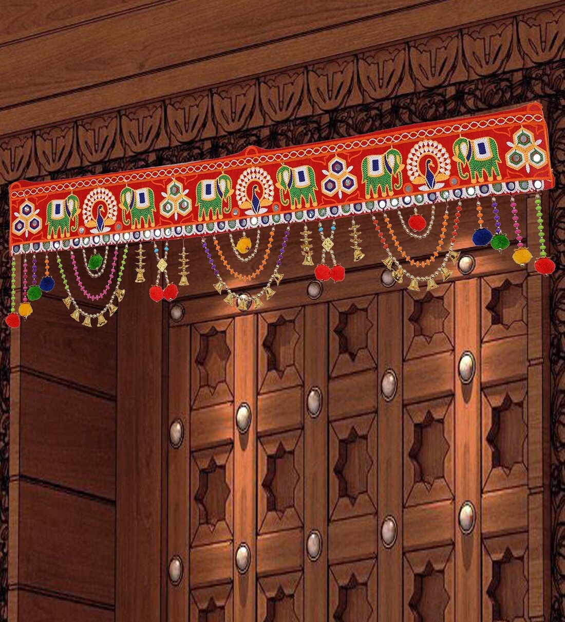 Buy Multicolor Fabric Traditional Hand Embroidered Toran at 25% OFF by ...