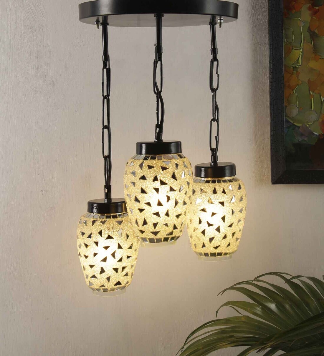 Buy Frosted Black Glass and Iron Cluster Hanging Light at 39% OFF by ...