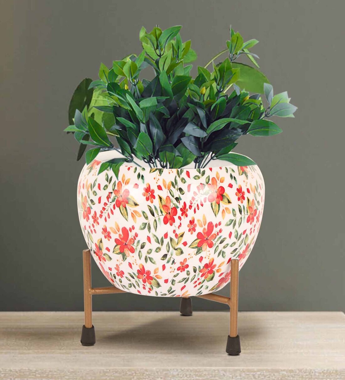 Buy Iron Apple Shape Multicolor Desk Pot With Stand at 43% OFF by ...