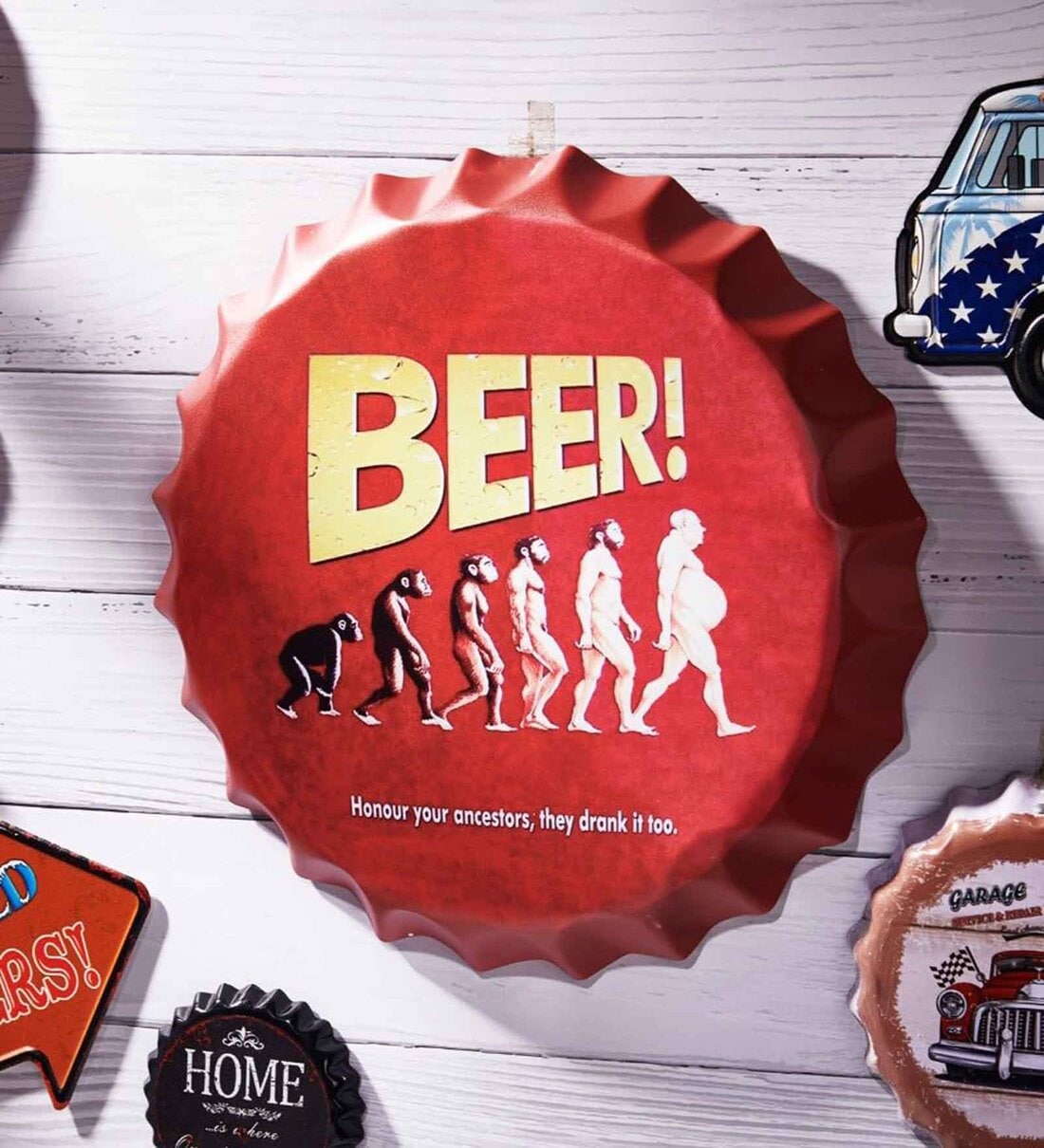 Buy Red Metal Beer Evolution Wall D cor at 42% OFF by Easywagon | Pepperfry