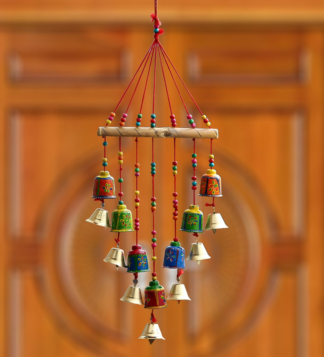 Buy Multicolor Metal Handcrafted Decorative Hanging Bell by eCraftIndia ...