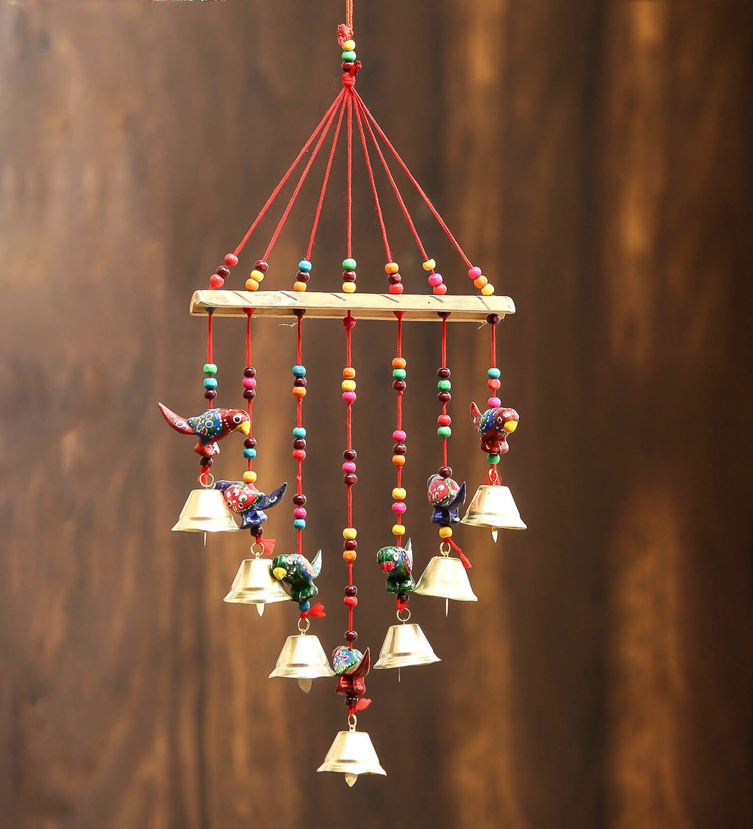 Buy Multicolor Metal Handcrafted Decorative Parrot Hanging Bell by ...