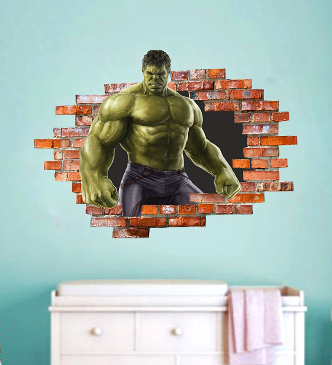 Buy Multicolor PVC Vinyl Hulk 3D Wall Sticker Decor Kafe by Decor Kafe ...