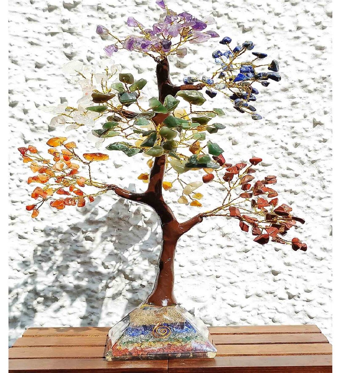 Buy Multicolor Quartz Stone Fortune Crystal Tree Showpiece by Muren ...