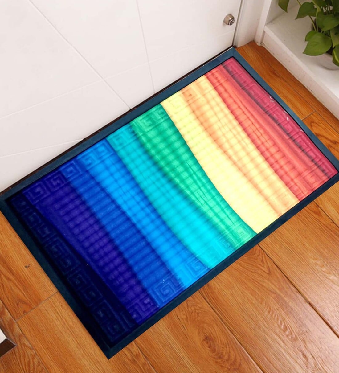 Buy Multicolor Rubber Abstract 3D Printed 15x23 inches Anti skid ...
