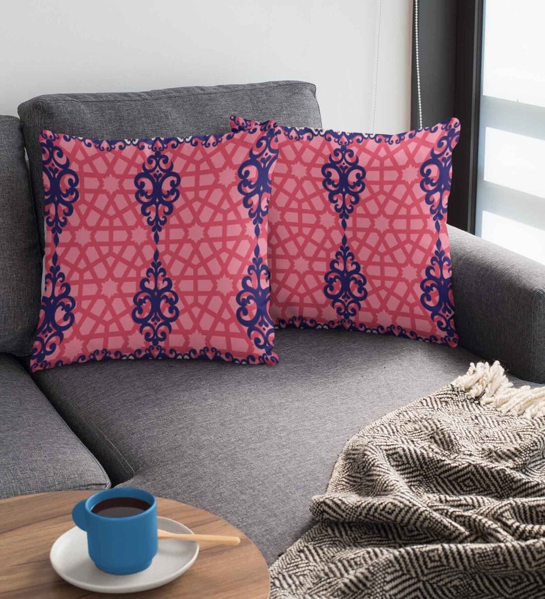 Buy Multicolor Satin Ethnic motif 16x16 inches Cushion Covers (Pack of ...